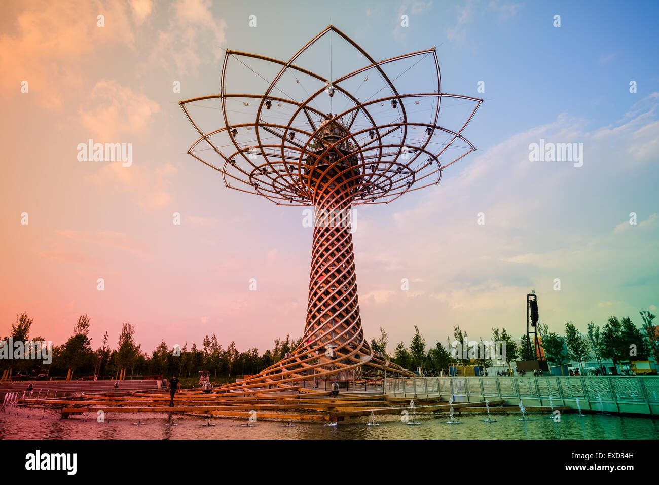 MILAN, ITALY - MAY 27: tree of life at Expo, universal exposition on ...