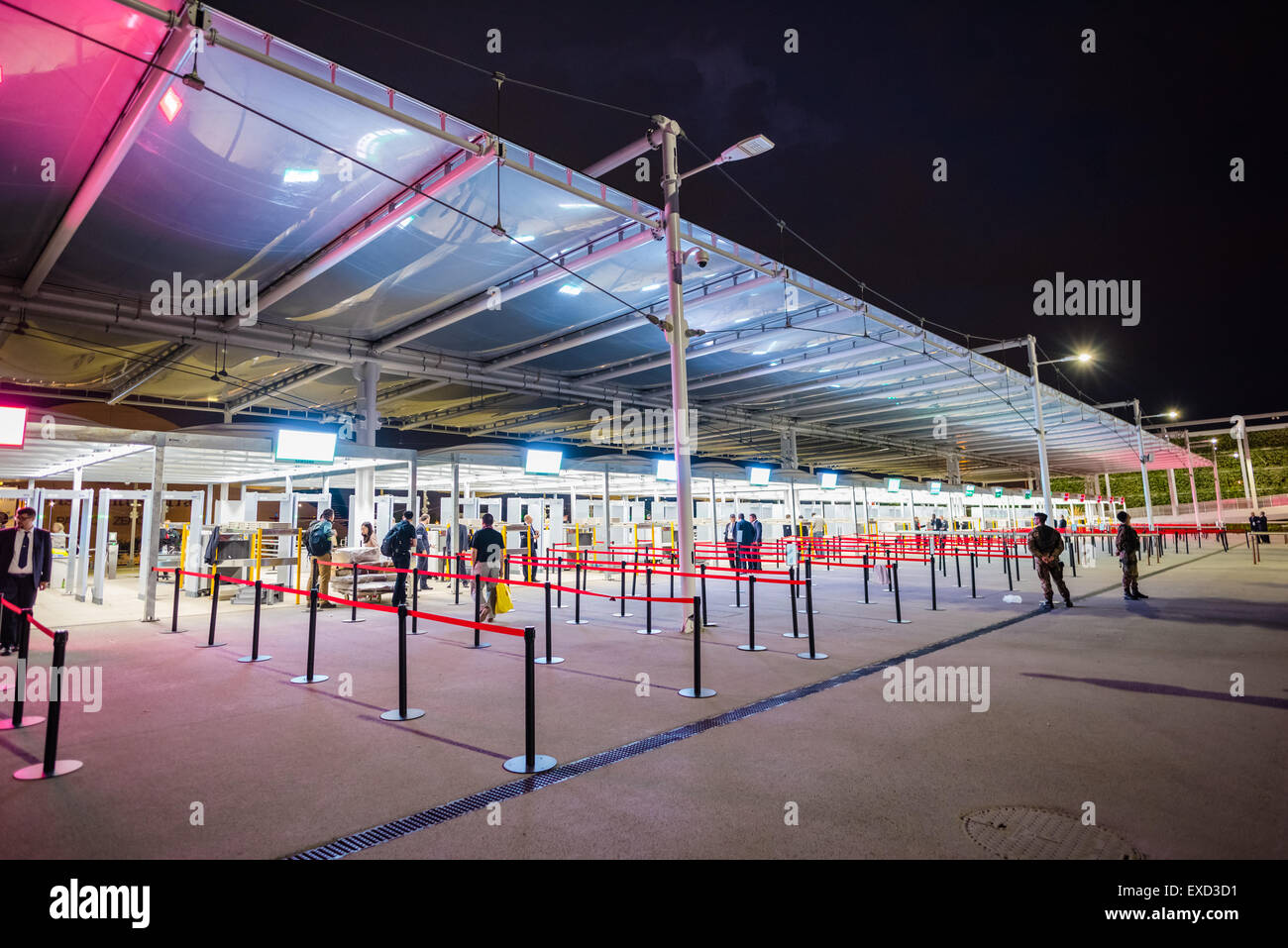 MILAN, ITALY - MAY 27: Expo gates by night, universal exposition on the ...