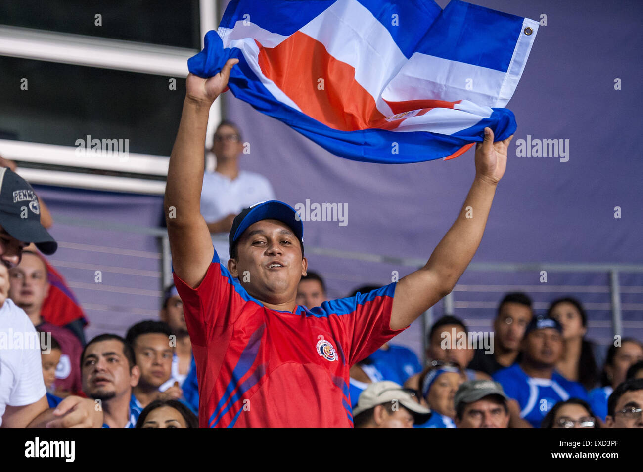 July 11, 2015: Costa Rica fans celebrate a goal by Costa Rica ...