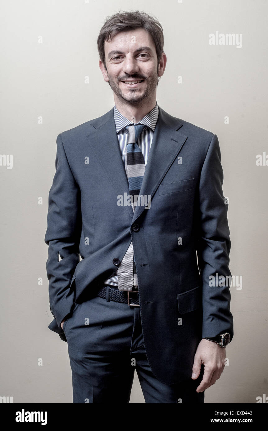 leader businessman isolated on gray background Stock Photo - Alamy