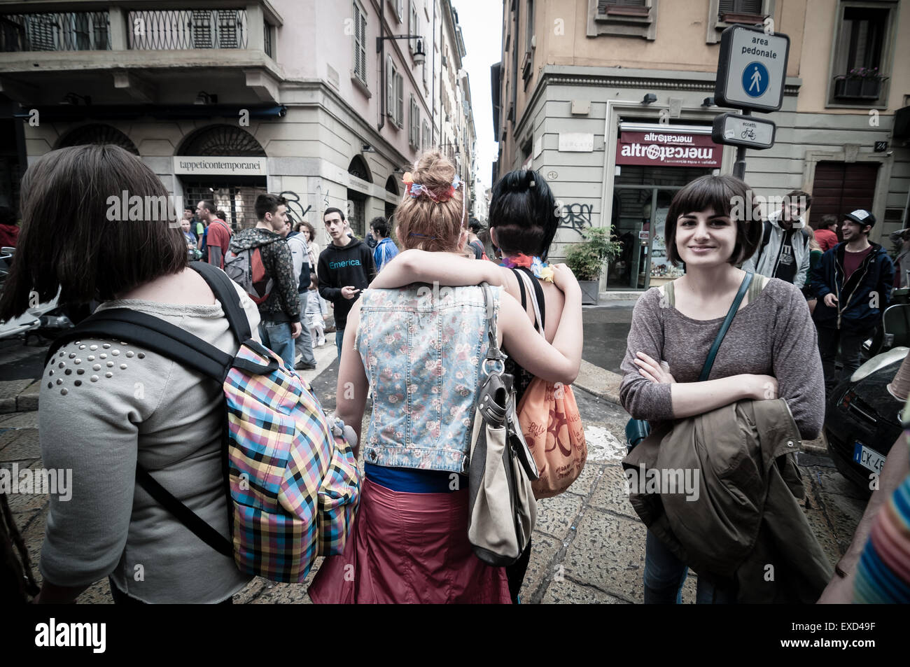 MILAN ITALY - MAY 1: labor day held in Milan on May 1 2013. Every year ...