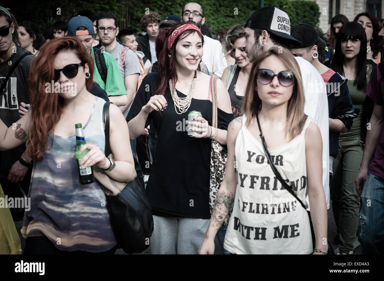 MILAN ITALY - MAY 1: labor day held in Milan on May 1 2013. Every year ...