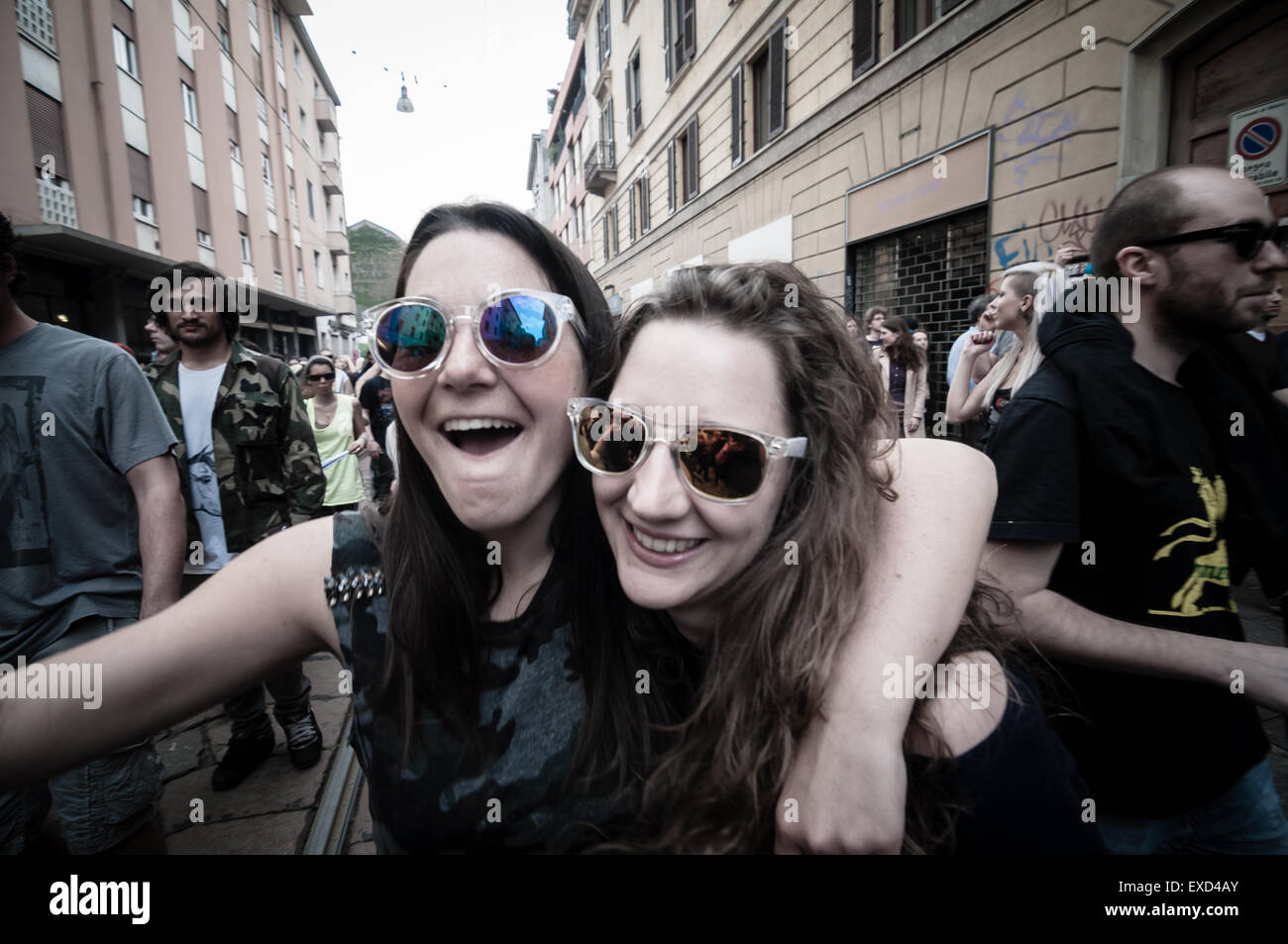 MILAN ITALY - MAY 1: labor day held in Milan on May 1 2013. Every year ...