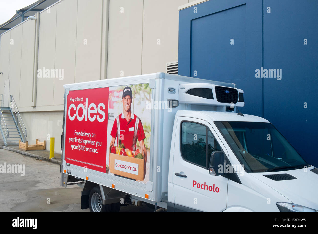 Coles australian supermarket chain home delivery vehicle in Sydney ...