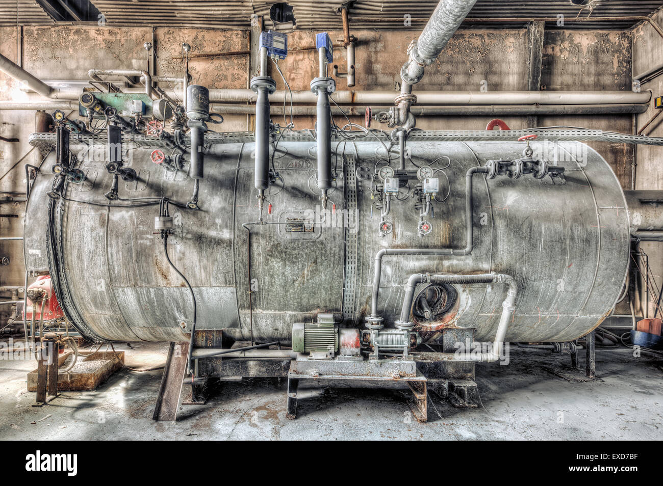Industrial boiler in a derelict factory Stock Photo - Alamy