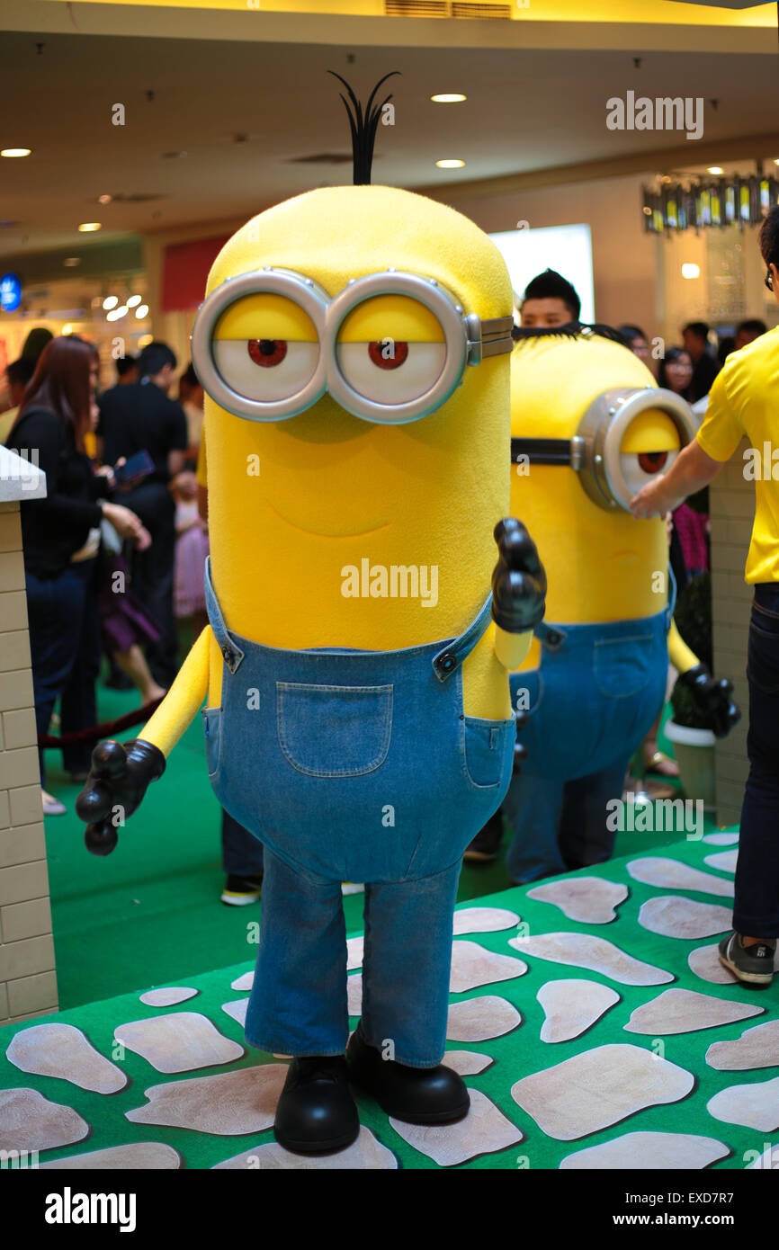 Bob, Stuart and Kevin, mascots of the movie "Minions" at Mid Valley ...