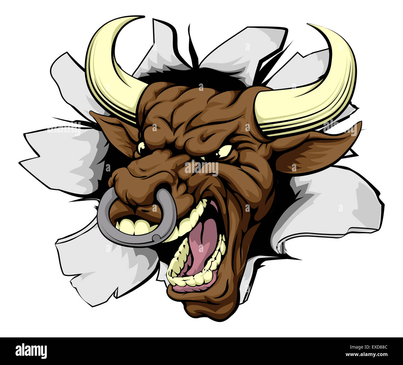 Cartoon tough mean strong bull hi-res stock photography and images - Alamy