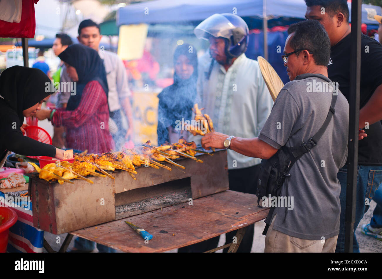 Stall selling malay delicay called ayam percik Stock Photo - Alamy