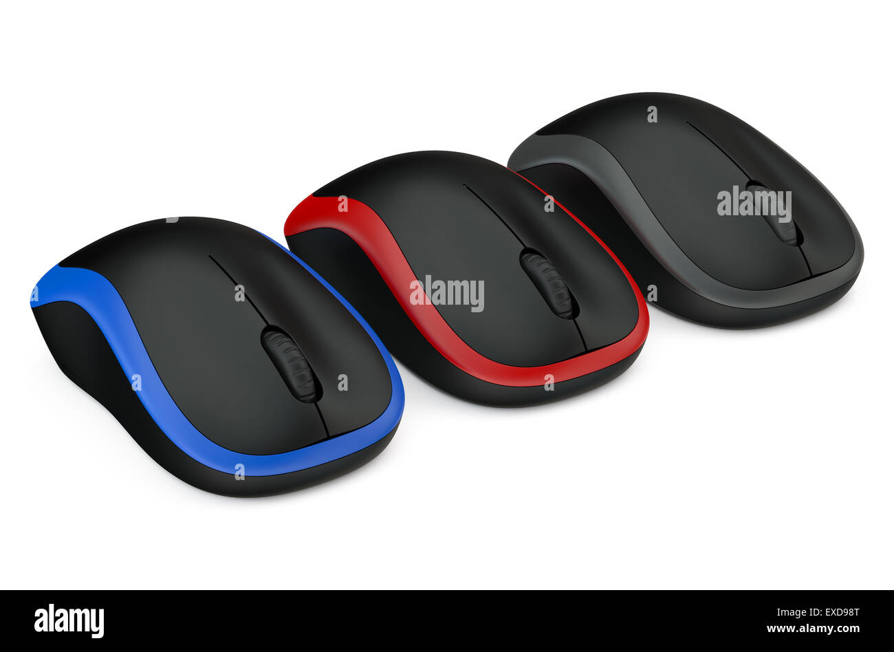 set of colored Computer Mouses isolated on white background Stock Photo ...