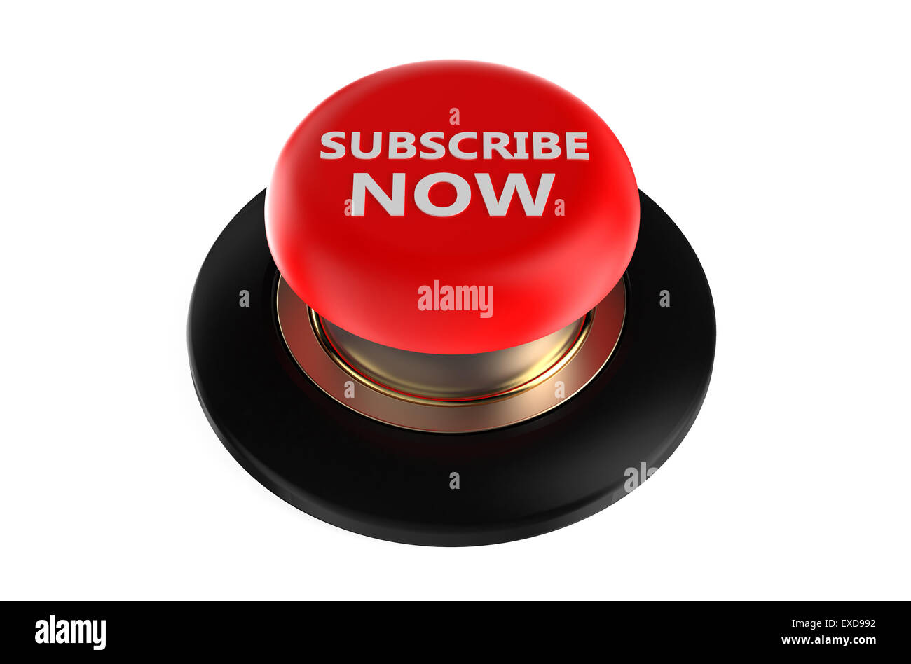 "subscribe now" push button isolated on white background Stock Photo ...