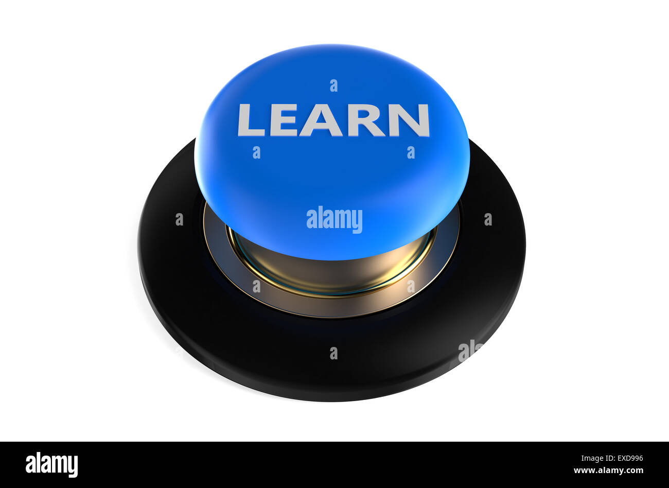 "learn" push button isolated on white background Stock Photo - Alamy