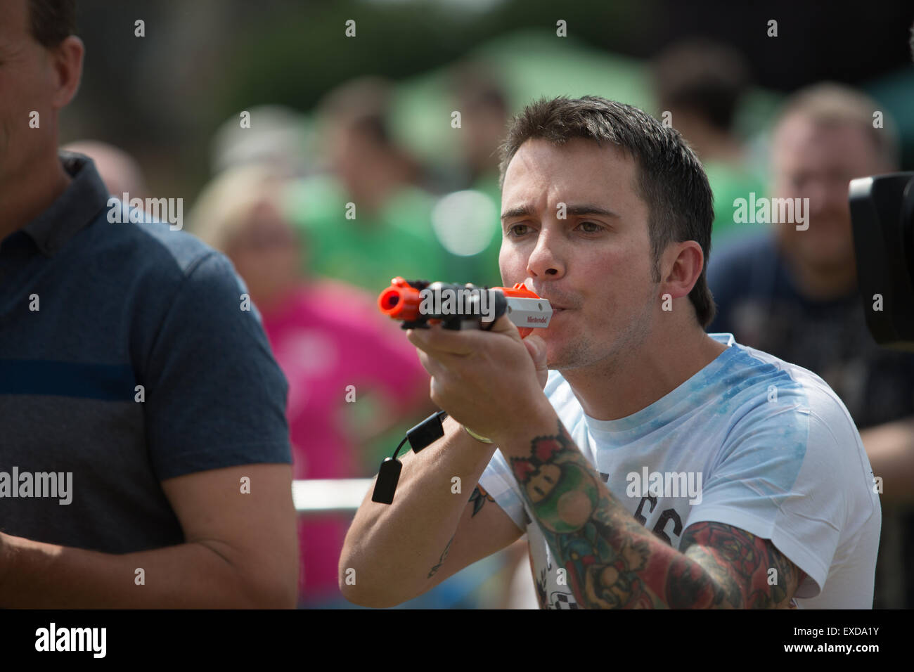 World Pea Shooting Championships at Witcham near Ely, Cambridgeshire UK ...