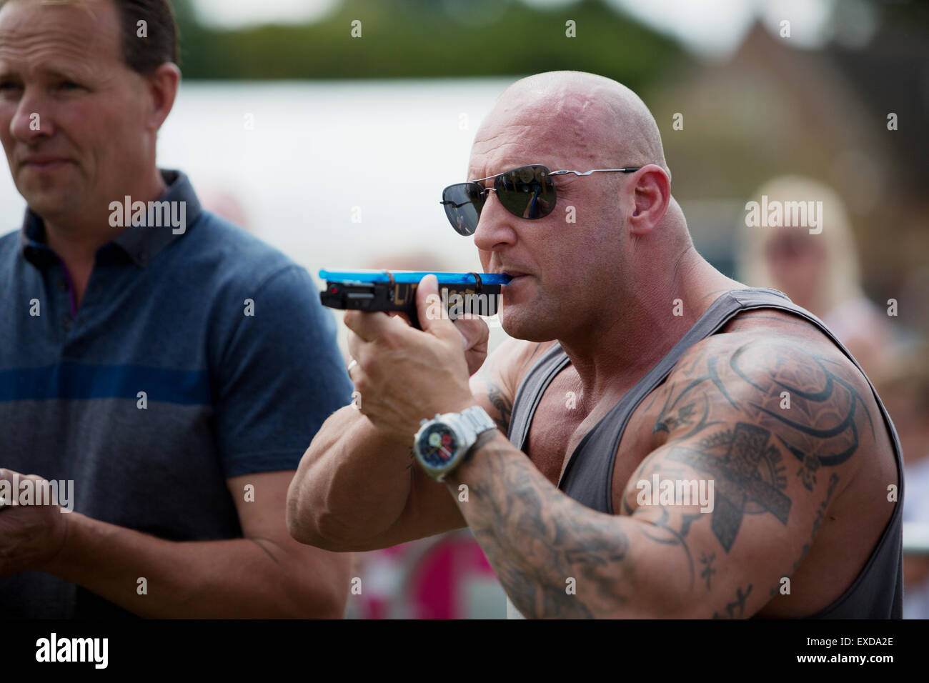 World Pea Shooting Championships at Witcham near Ely, Cambridgeshire UK ...