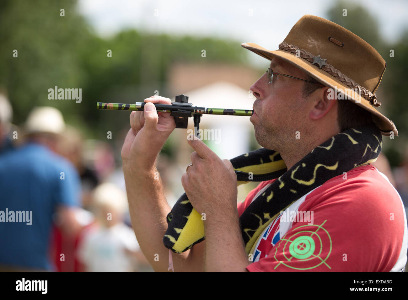 World Pea Shooting Championships at Witcham near Ely, Cambridgeshire UK ...