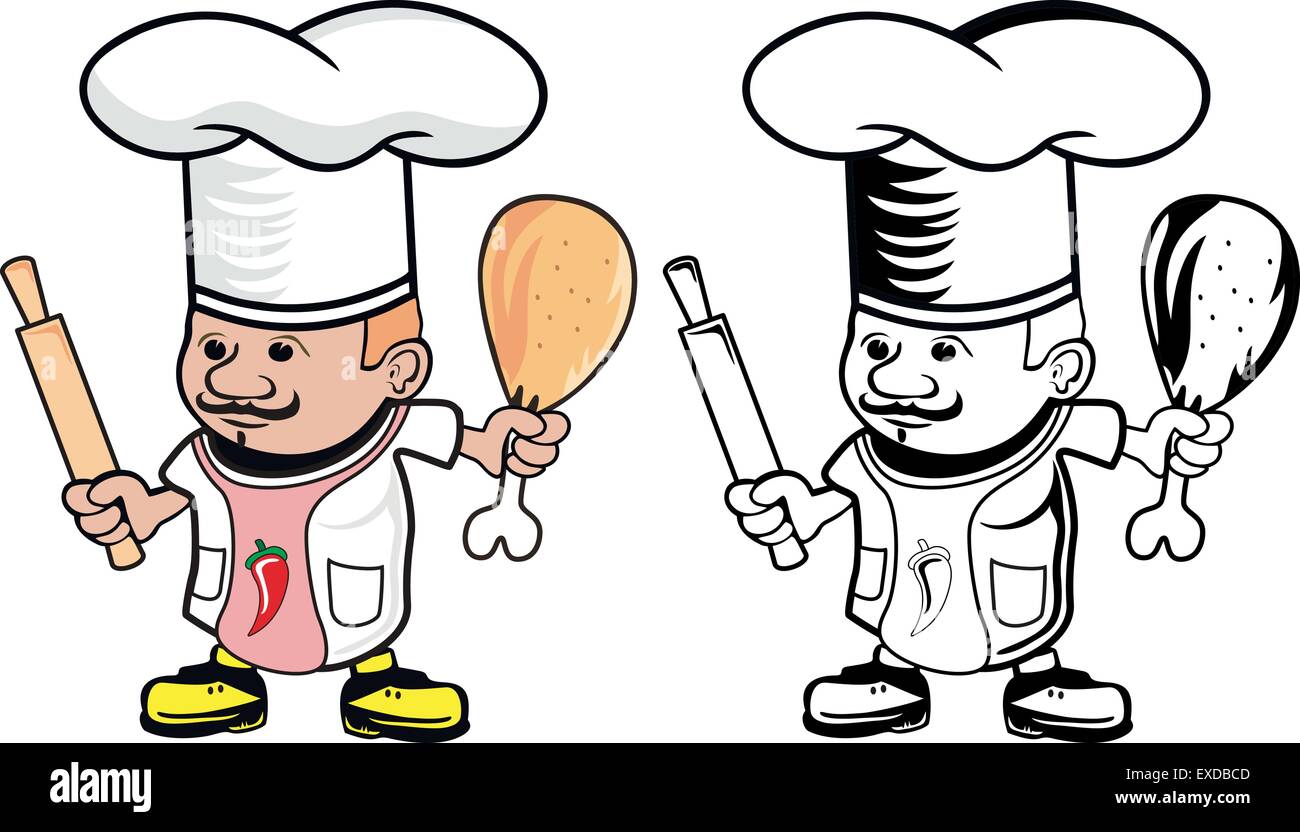 Cartoon black chef baker character Stock Vector Images - Alamy