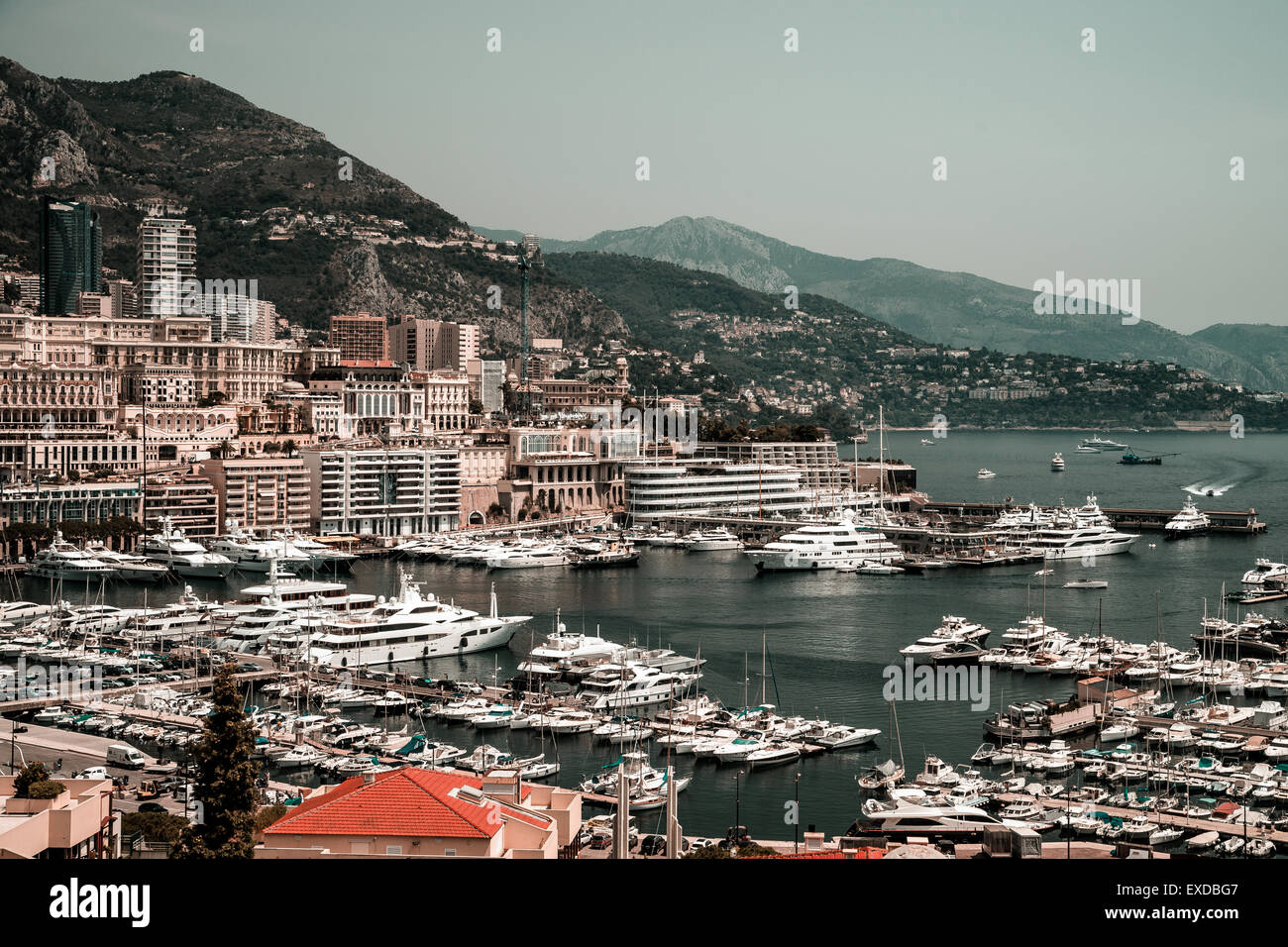 View of Monaco harbour with big ships. Money and travel concept Stock ...