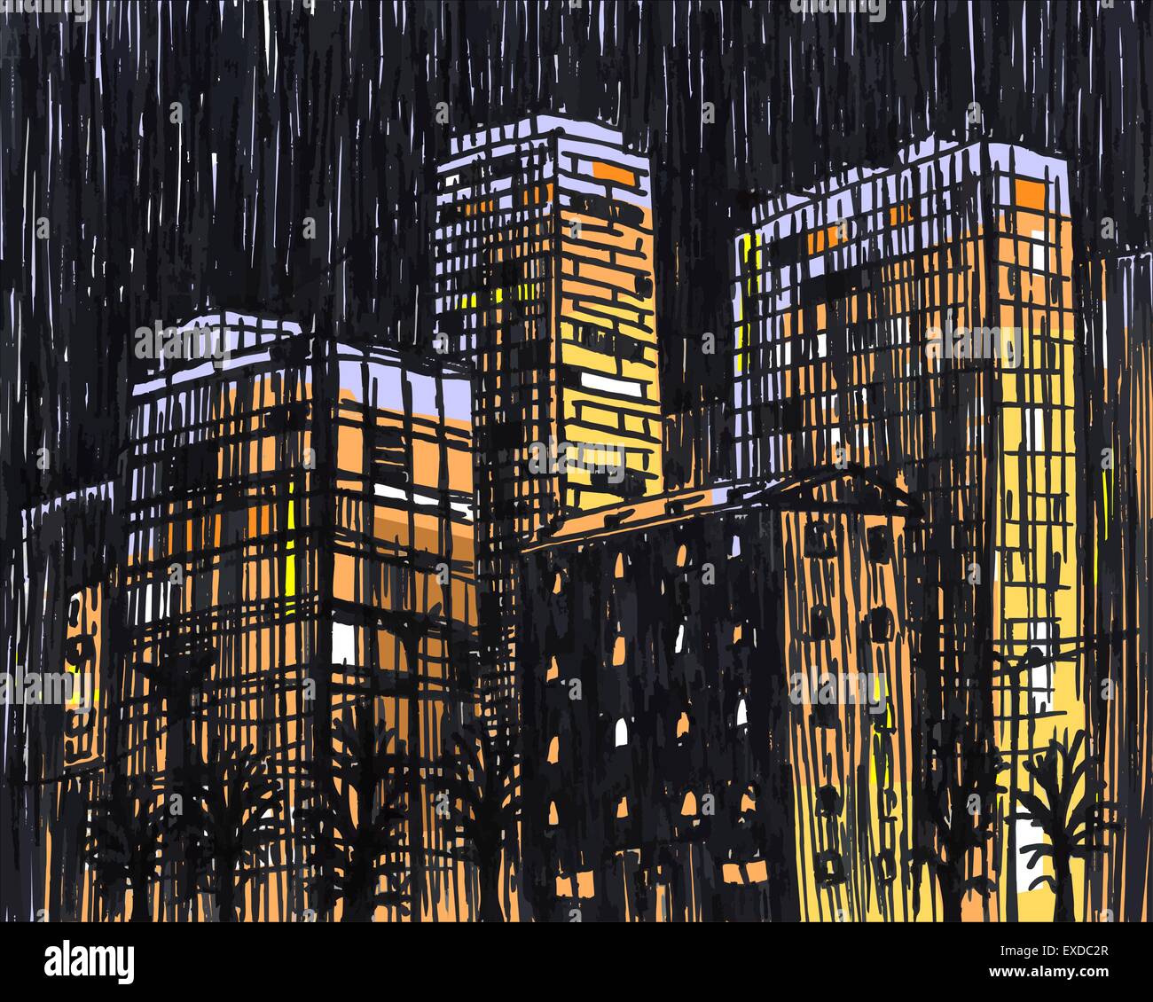 Vector Drawing City Stock Vector Image & Art - Alamy