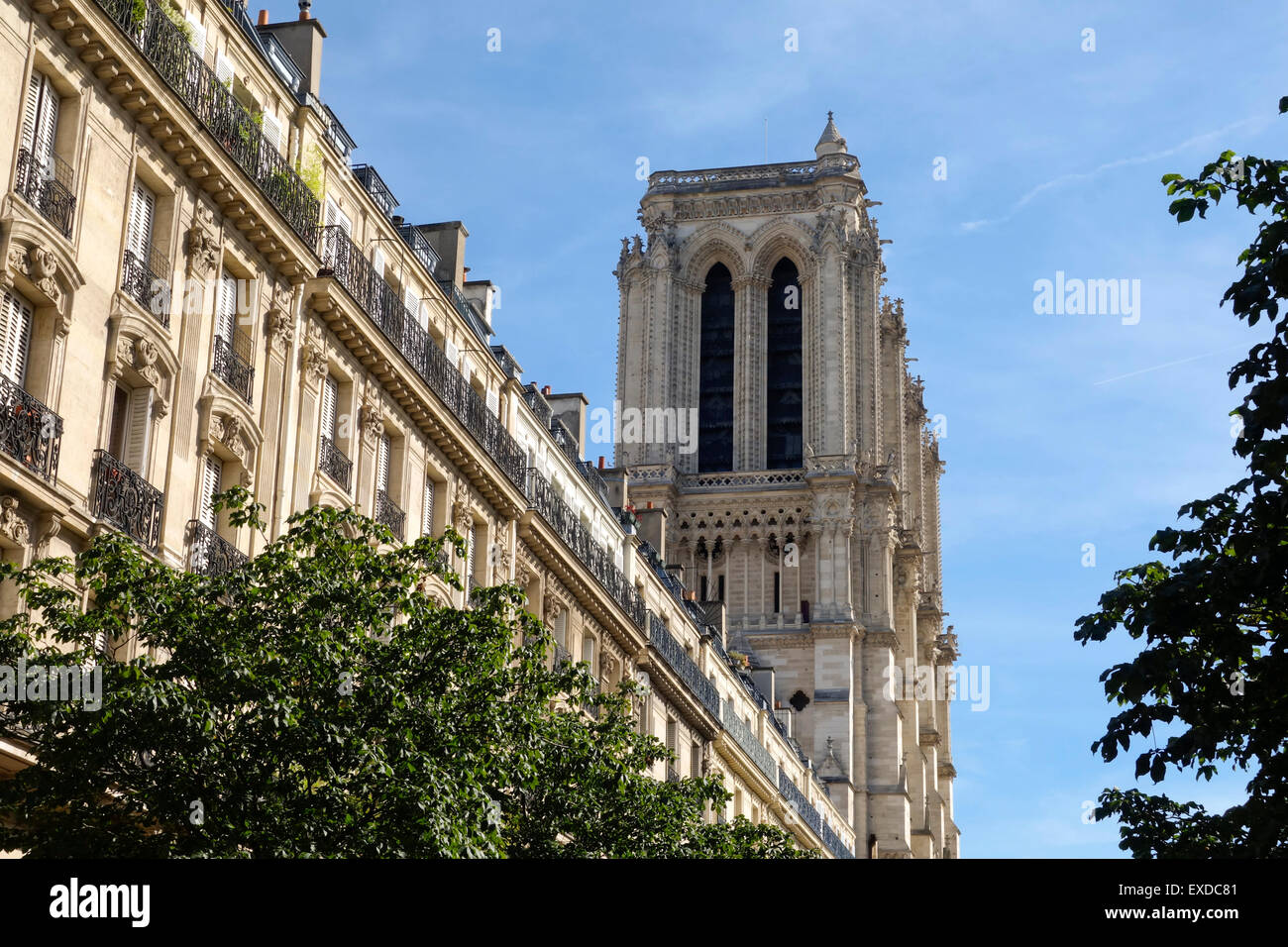 Paris notre dame cathedral bell towers hi-res stock photography and ...