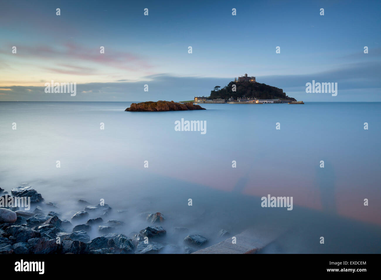 St Michael's Mount; Dawn From Marazion; Cornwall; UK Stock Photo - Alamy
