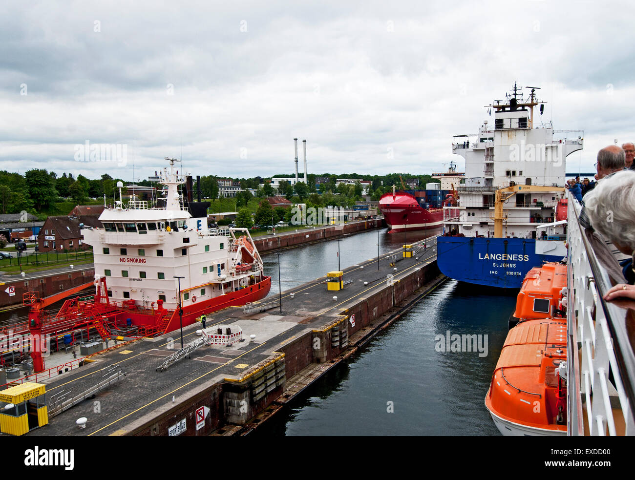 Ships in the Kiel-Holtenau Lock of the Kiel Canal Stock Photo - Alamy