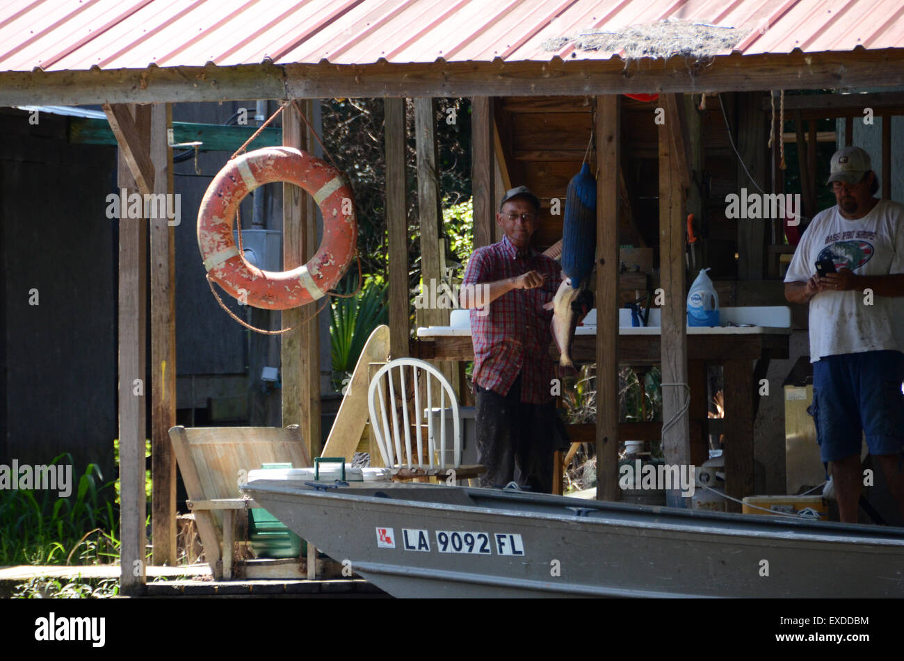 fishermen cajun swamp louisiana pearl river bayou new orleans Stock ...