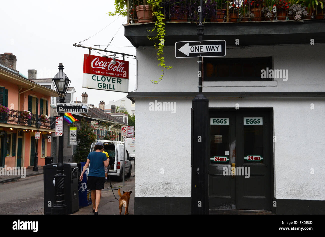 clover grill diner bourbon st new orleans louisiana Stock Photo - Alamy