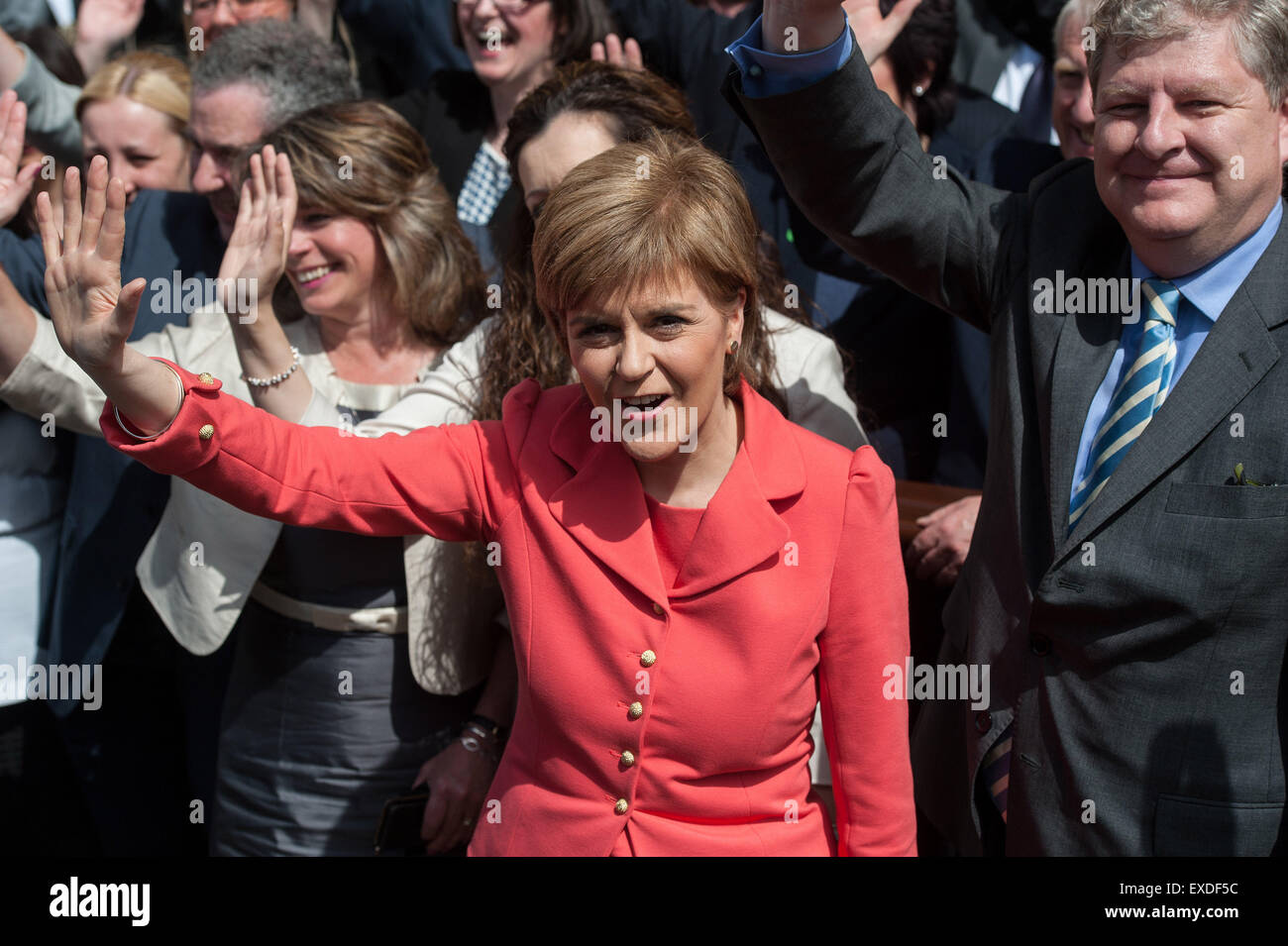 Newly elected SNP MPs pose for the media at the Houses of Parliament ...
