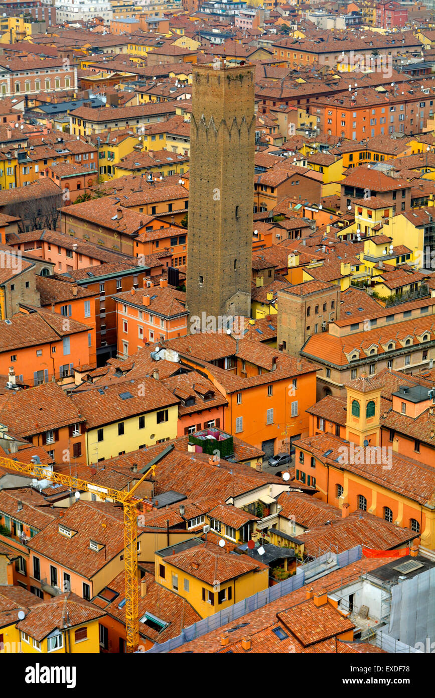 Aerial view of Bologna, from the top of the Asinelli tower Stock Photo ...