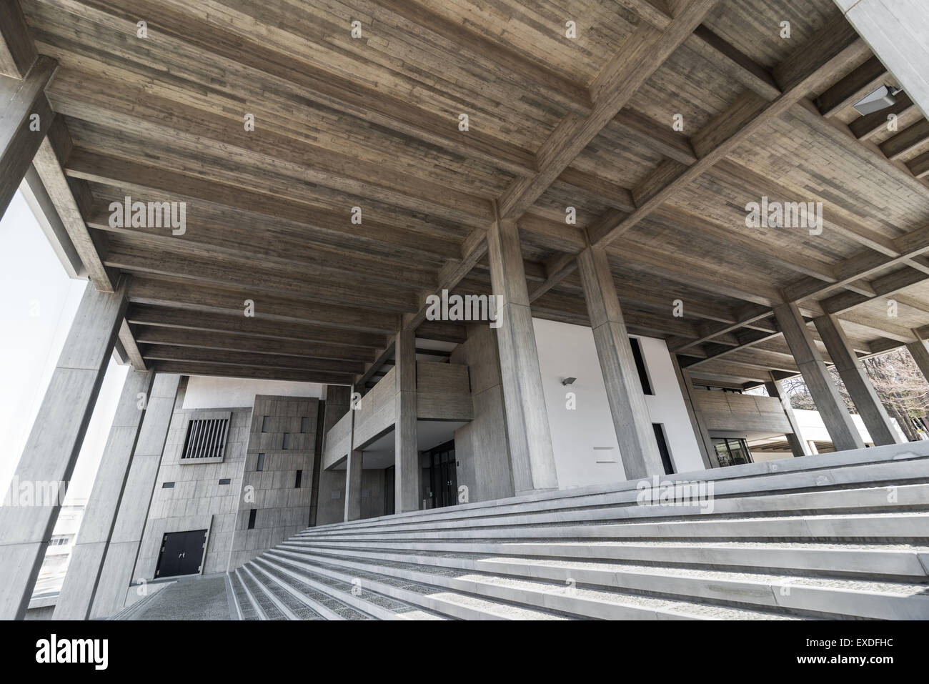 Brutalist architecture. Toyoda Auditorium at Nagoya University in Japan ...