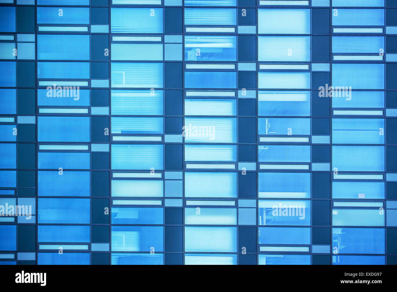 Modern Business Office Building Windows Repeating Pattern, Blue Glass ...