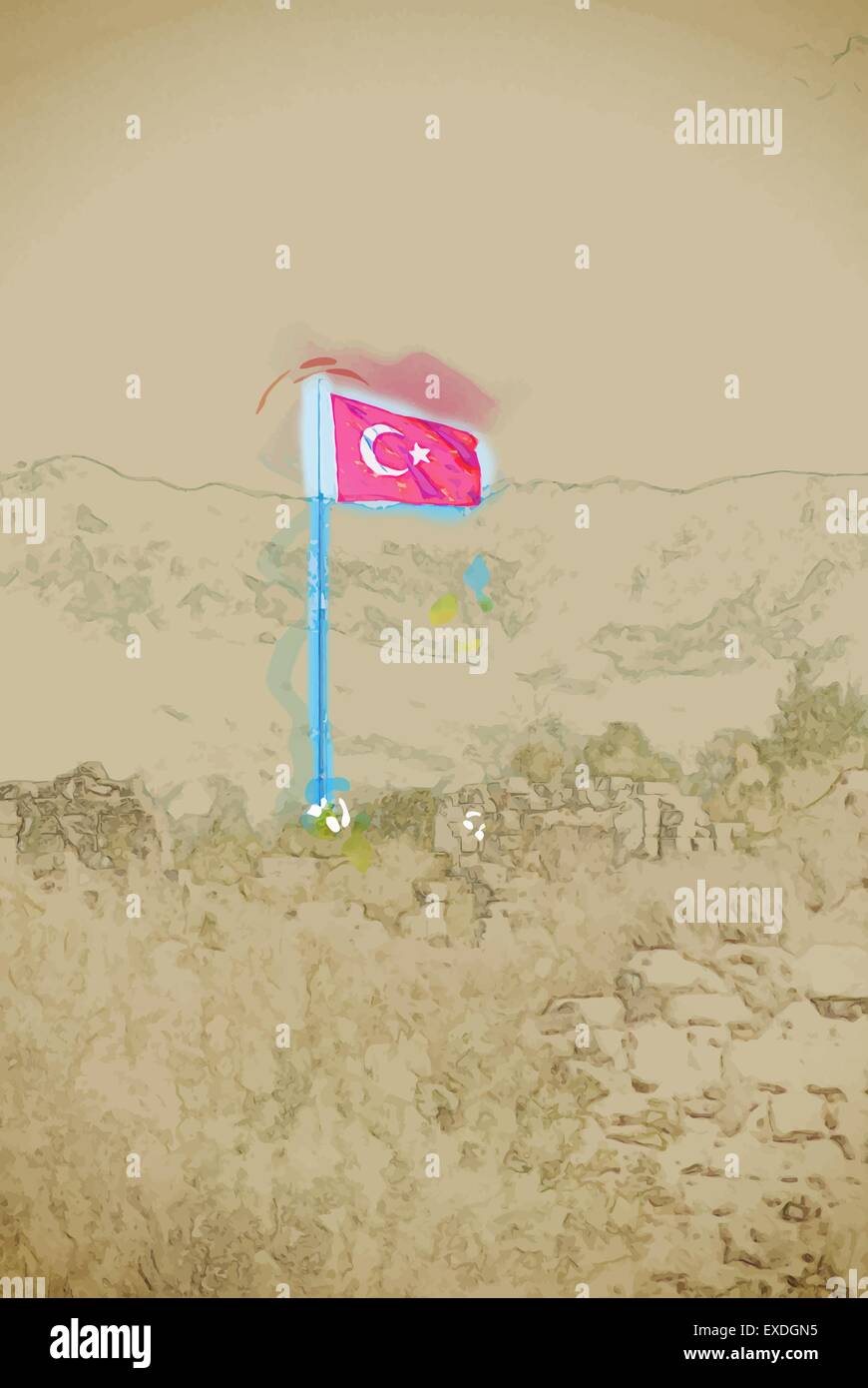 Flag turkey turkish bright Stock Vector Images - Alamy