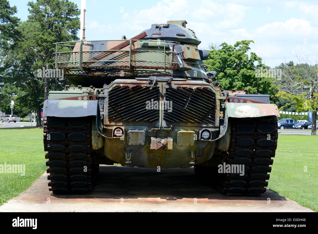 Militery tank on display for the public to see. A sign of the countries ...