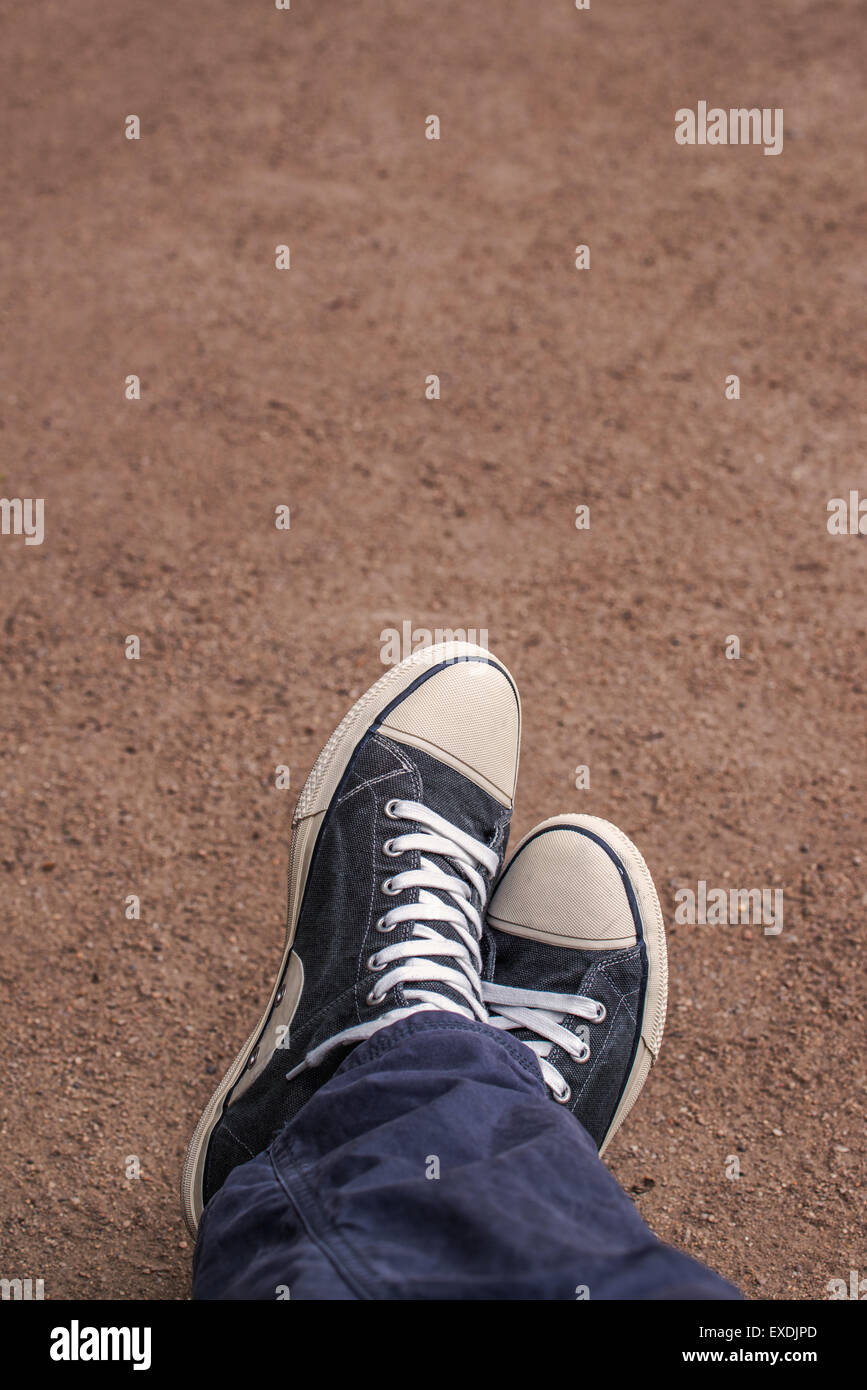 Young Man Relaxing with Legs Crossed, Point of View Shot, Urban ...