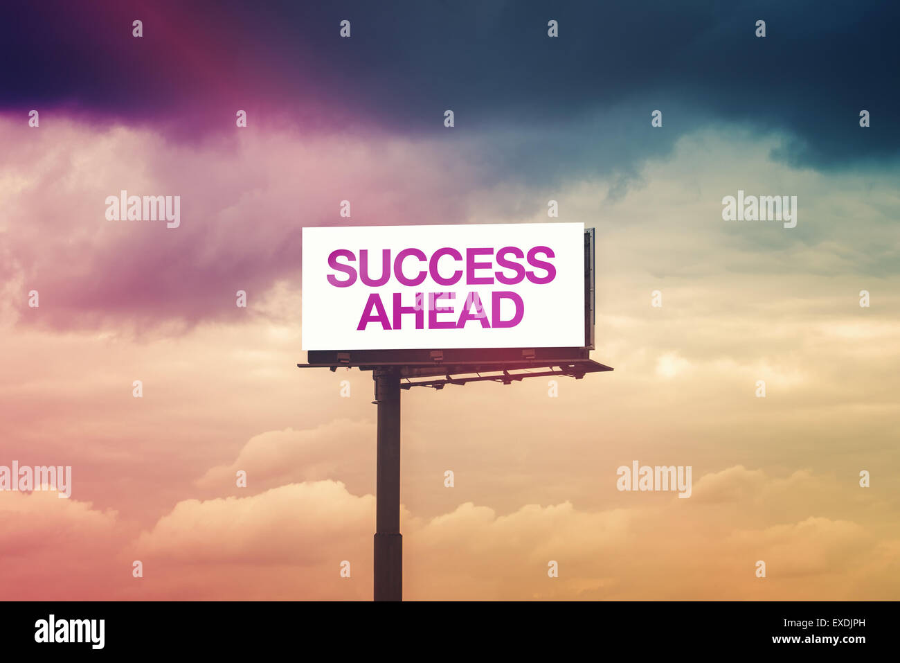 Success Ahead Motivational Message on Outdoor Advertising Billboard ...