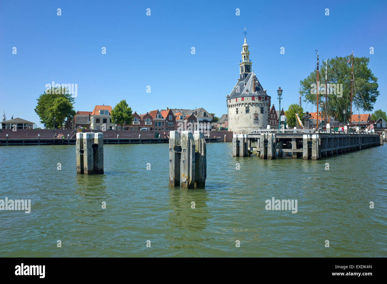 Entrance to Hoorn harbour Holland, a Dutch port on the Markermeer ...