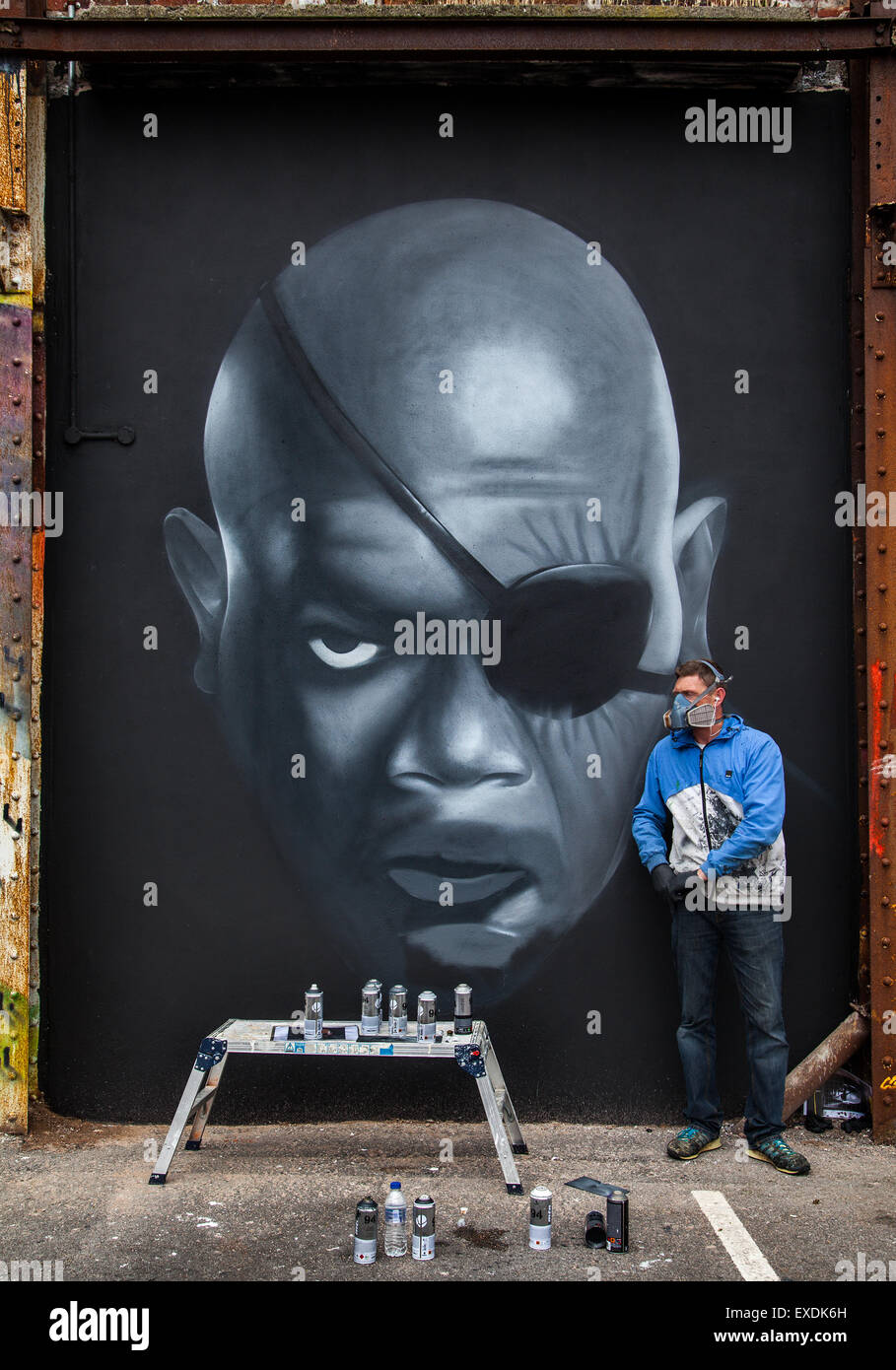 Portrait of Samuel Jackson by Christian Fenn (Seca) painter at the Sand ...