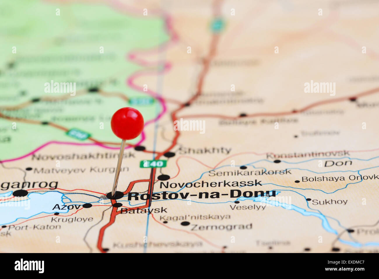 Rostov na Donu on a map of europe Stock Photo - Alamy