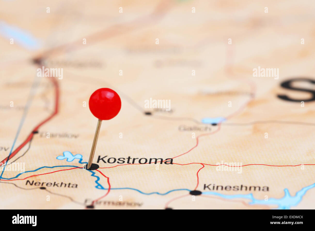 Kostroma pinned on a map of europe Stock Photo - Alamy