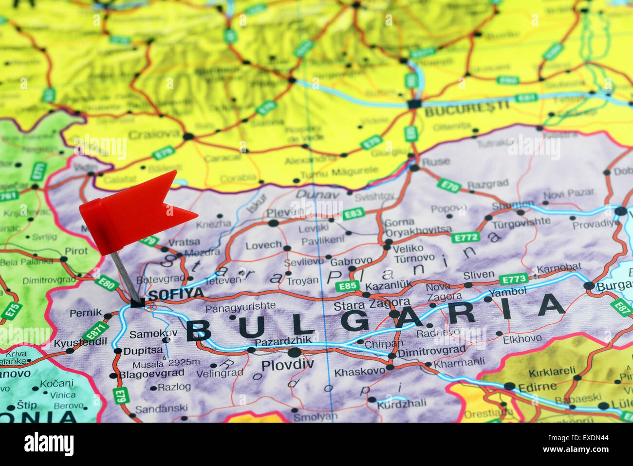Political map of bulgaria with sofia hi-res stock photography and ...