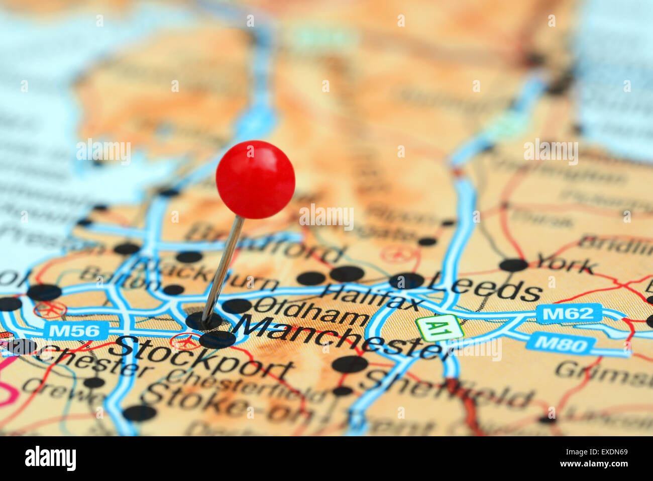 Manchester map pin hi-res stock photography and images - Alamy