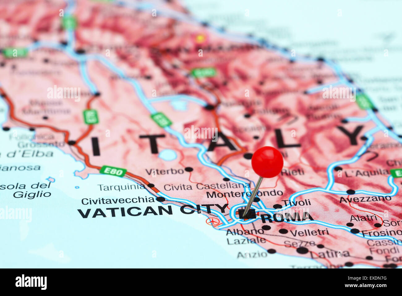 Rome pinned on a map of europe Stock Photo - Alamy