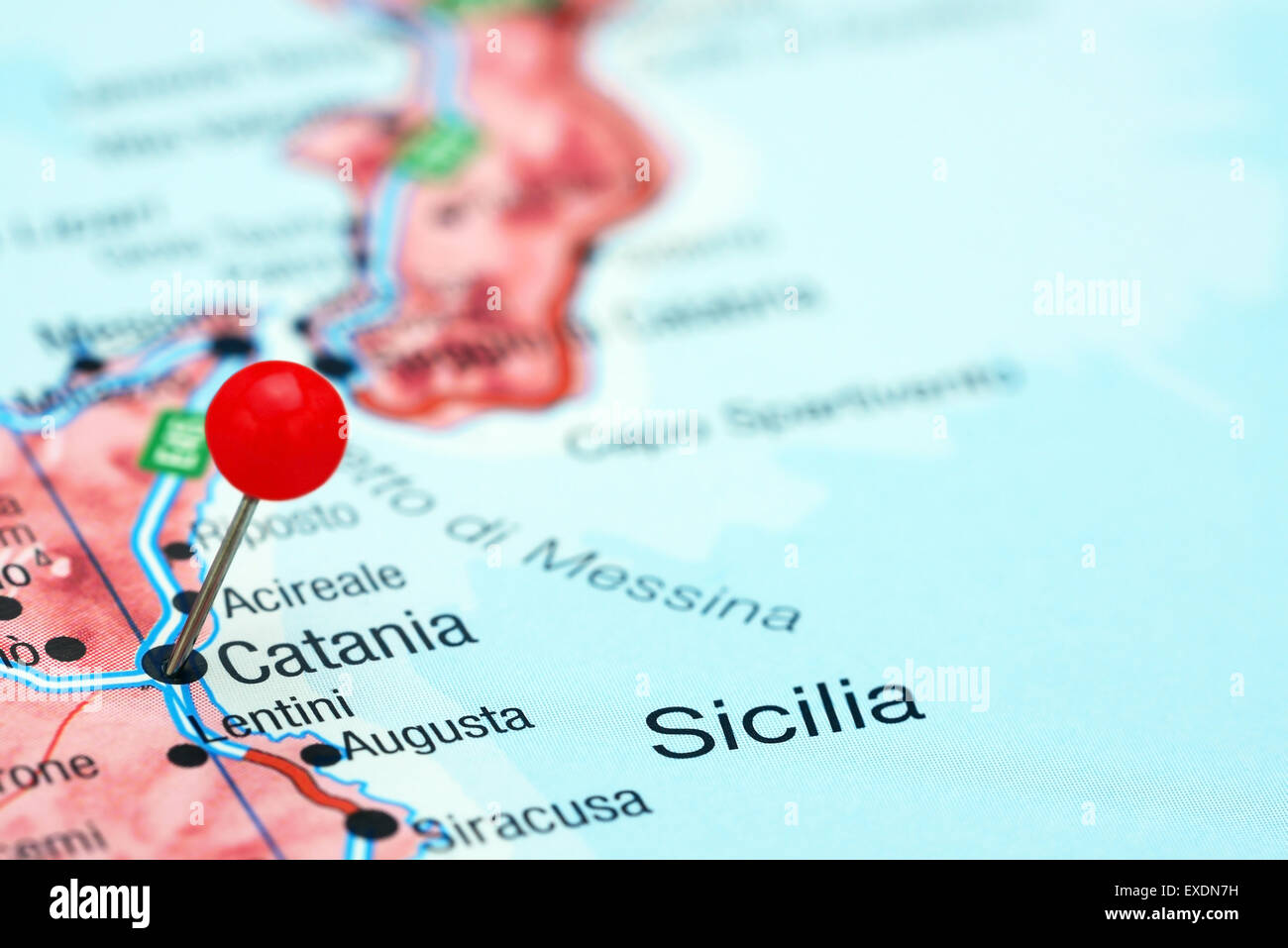 Catania on a map hi-res stock photography and images - Alamy