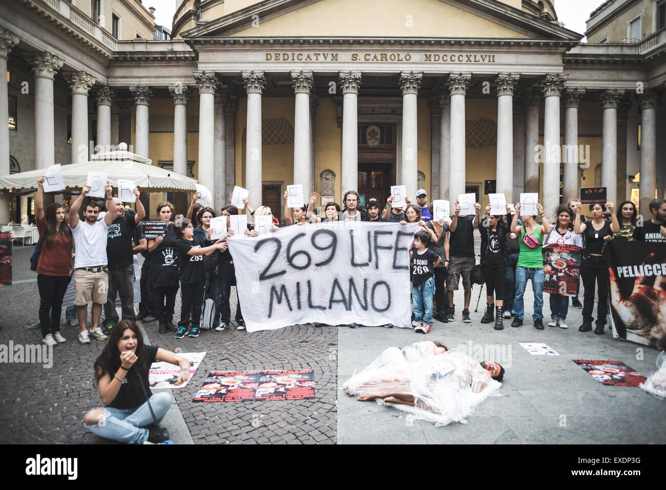MILAN, ITALY - SEPTEMBER 26: 269 Life manifestation on September 26 ...
