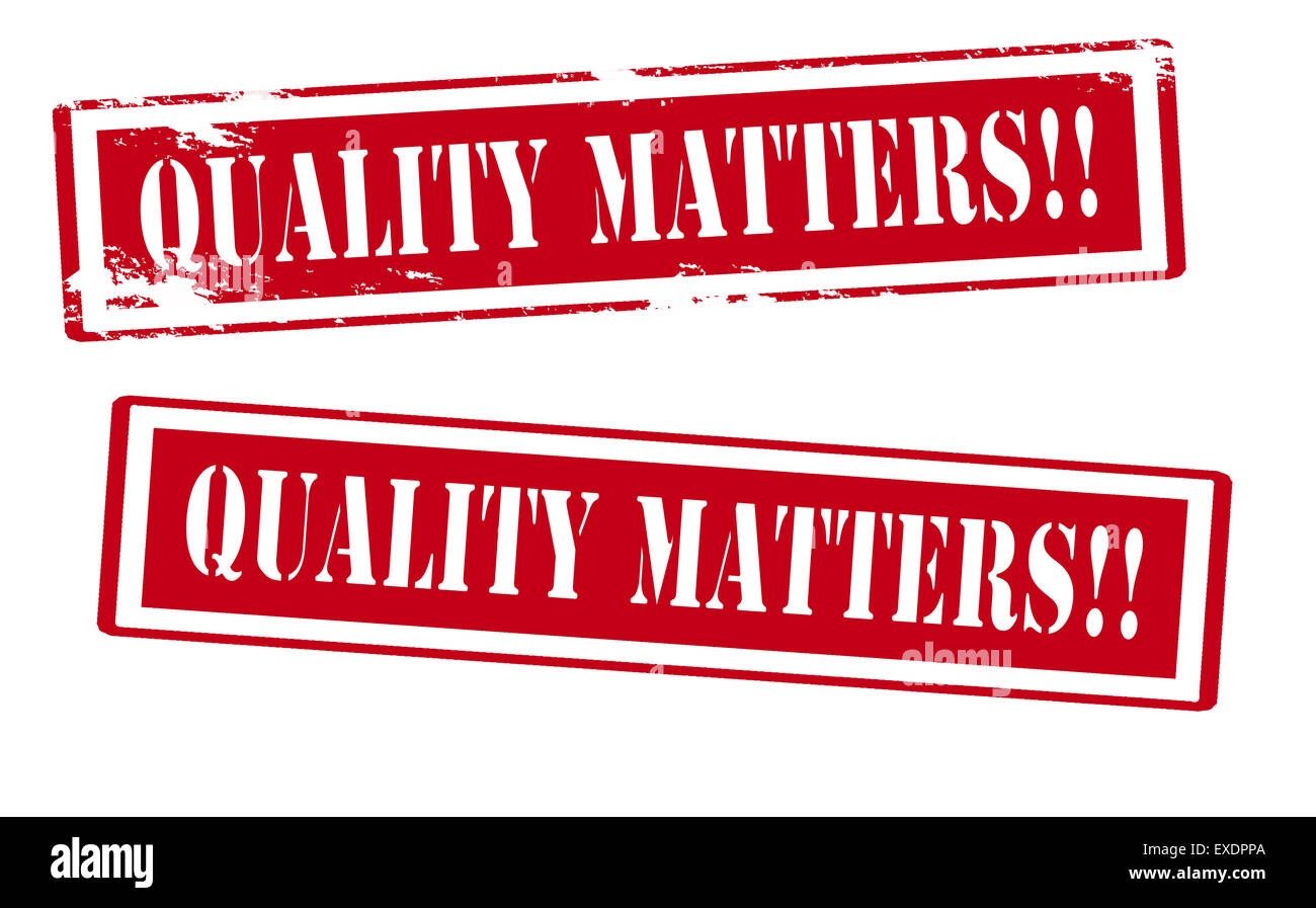 Rubber stamp with text quality matters inside, illustration Stock Photo ...