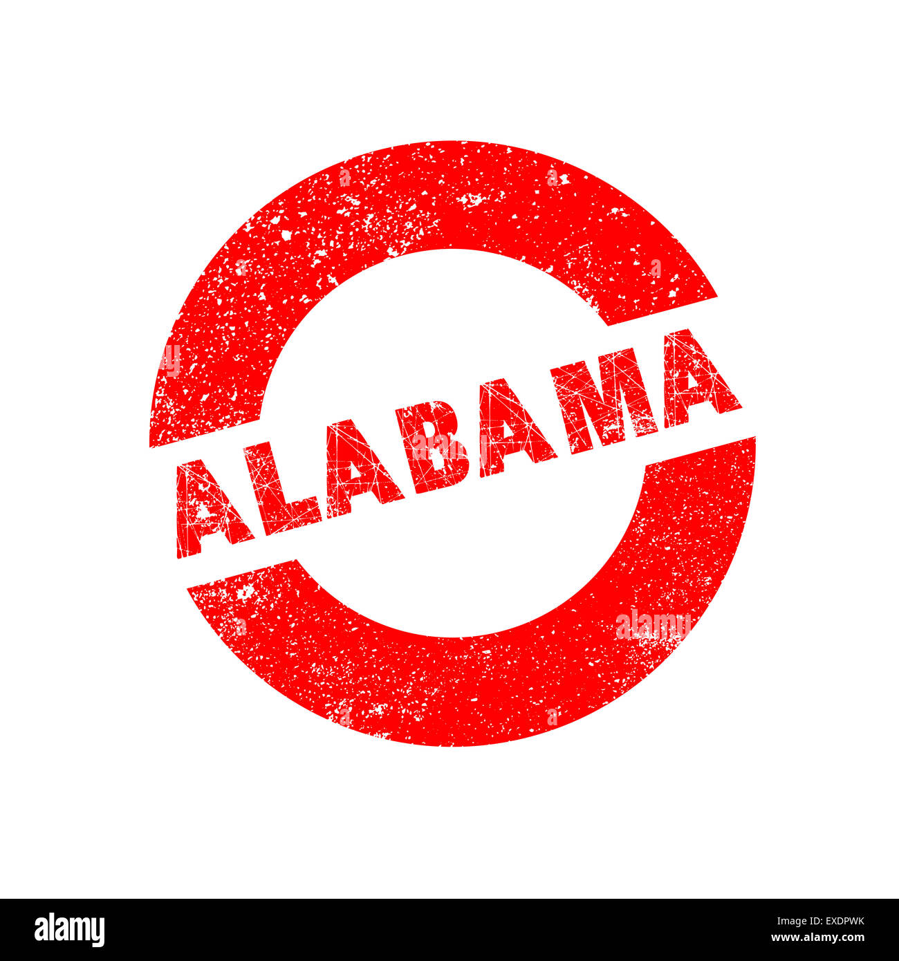 A rubber ink stamp with the text Alabama Stock Photo - Alamy