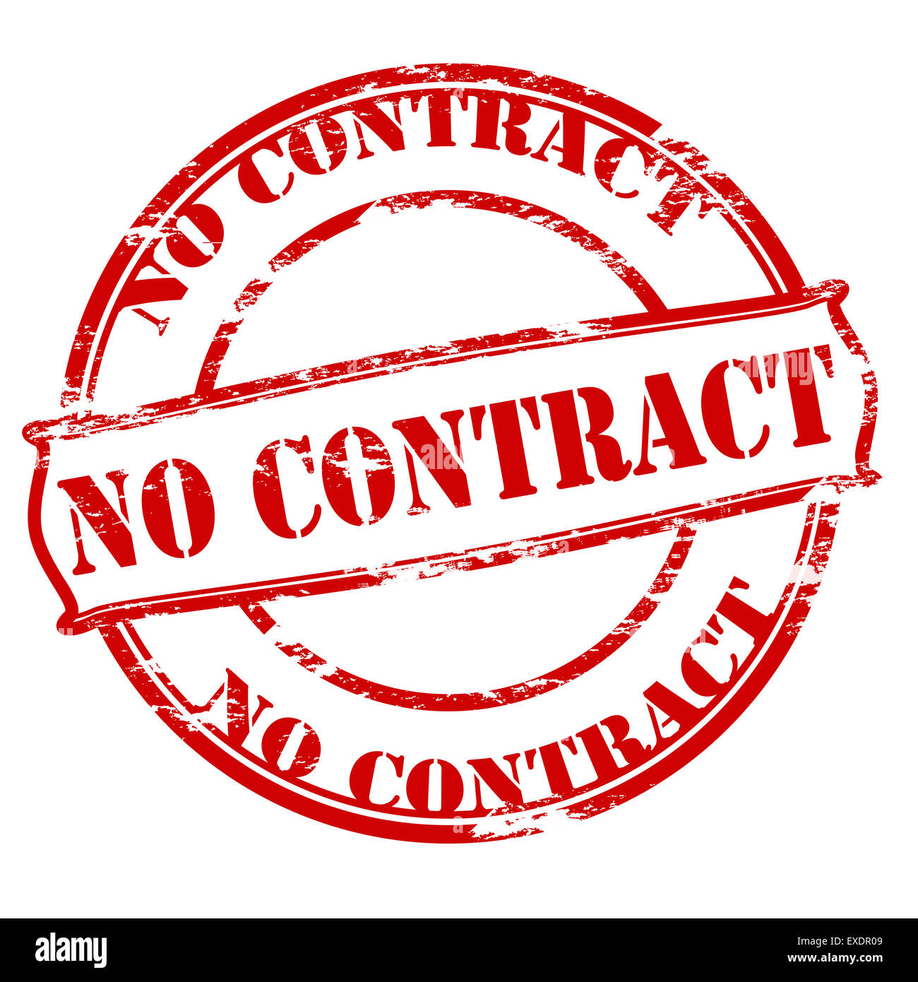 Rubber stamp with text no contract inside, illustration Stock Photo - Alamy