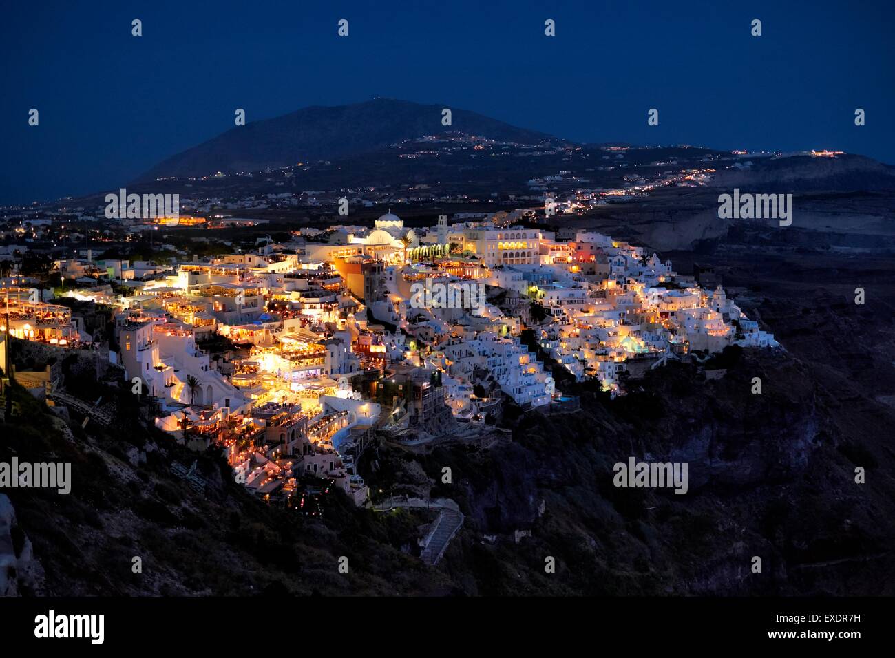 Santorini villages night hi-res stock photography and images - Alamy