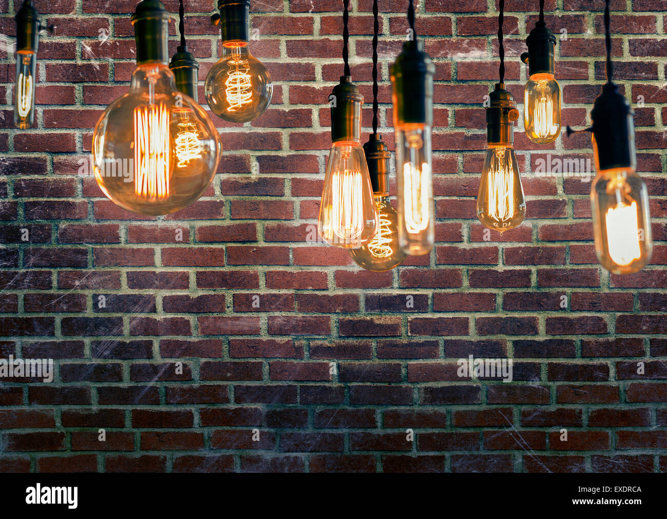 Decorative antique edison style filament light bulbs Stock Photo - Alamy