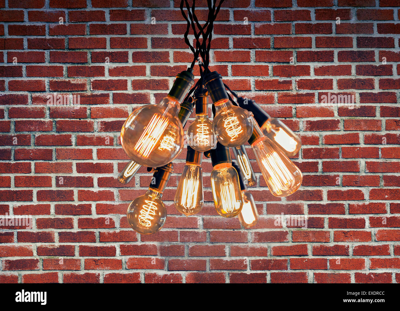 Decorative antique edison style filament light bulbs Stock Photo - Alamy