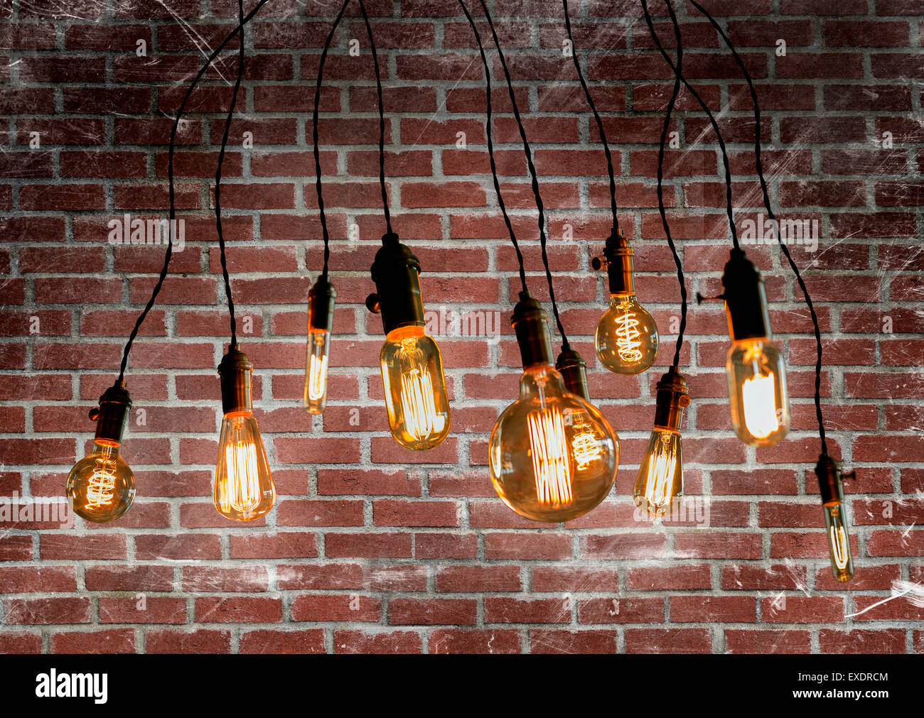 Decorative antique edison style filament light bulbs Stock Photo - Alamy